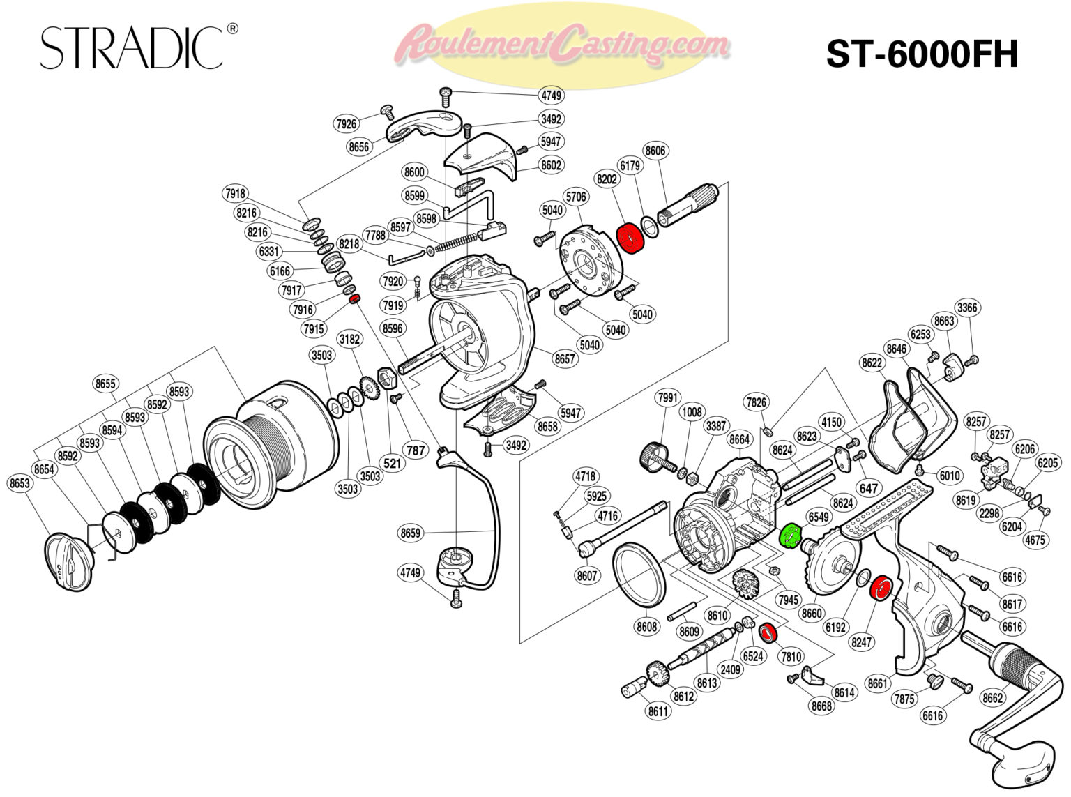 Schéma Shimano Stradic 6000FH | RoulementCasting.com